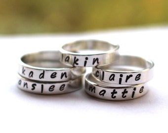 Stack Rings Custom Initial Rings Set Of Two by LittleGreenRoom