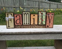 Popular items for family block letters on Etsy