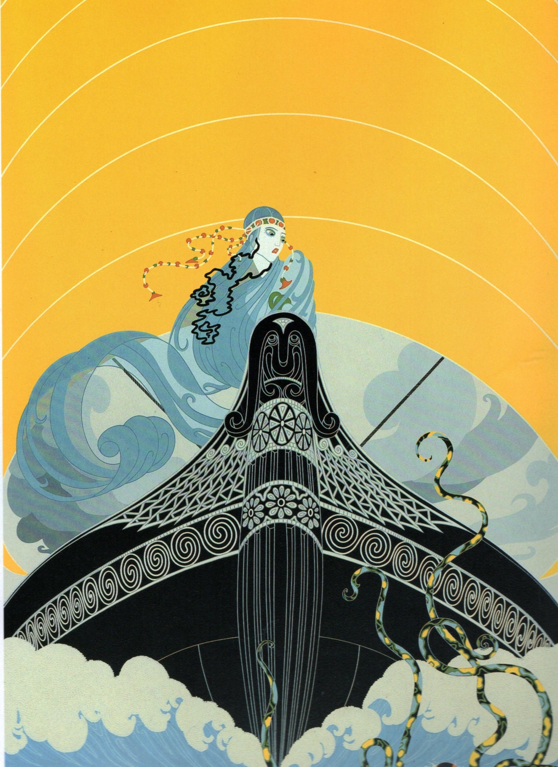 Chic Original Vintage ERTE Art Deco Print SURPRISES of