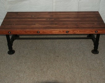 Industrial Steampunk Butcher Block Conference Room Table With