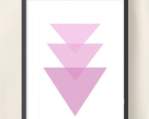 Popular items for pink triangle art on Etsy