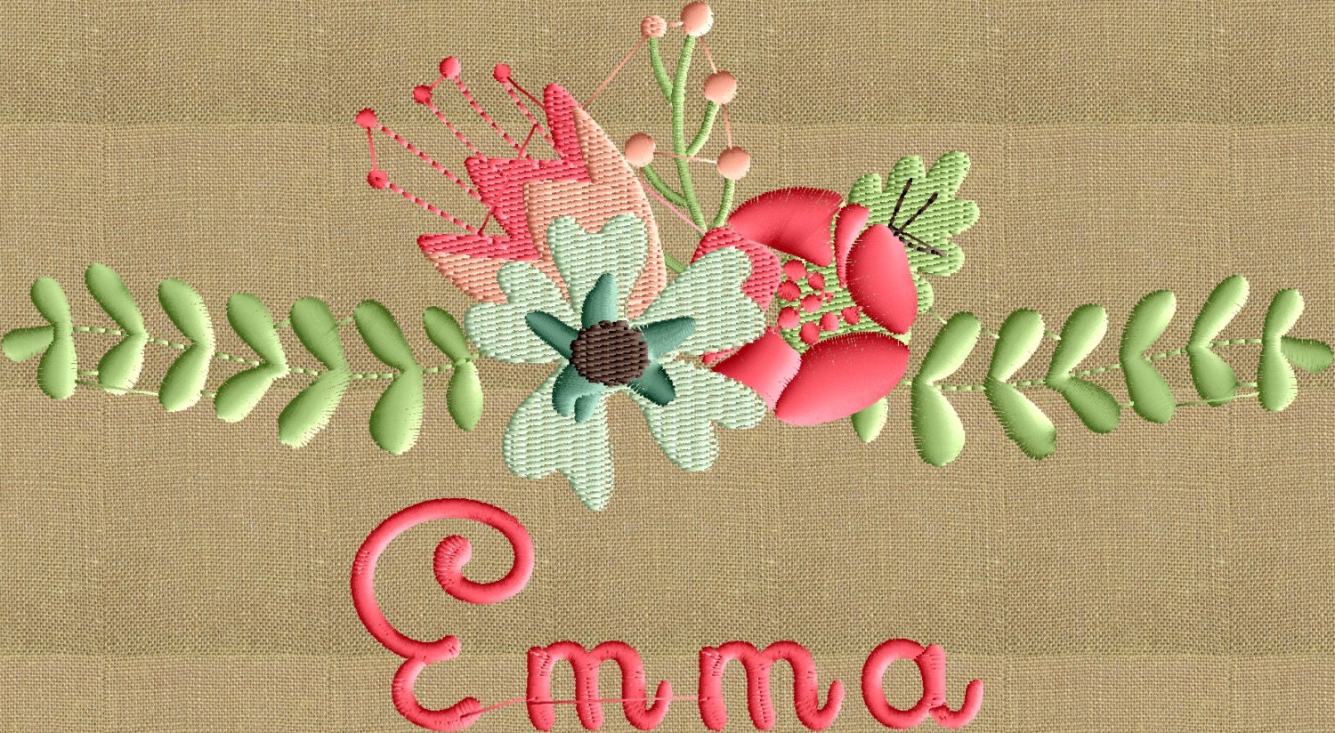 Floral Flourish Font Frame Monogram Embroidery Design Font