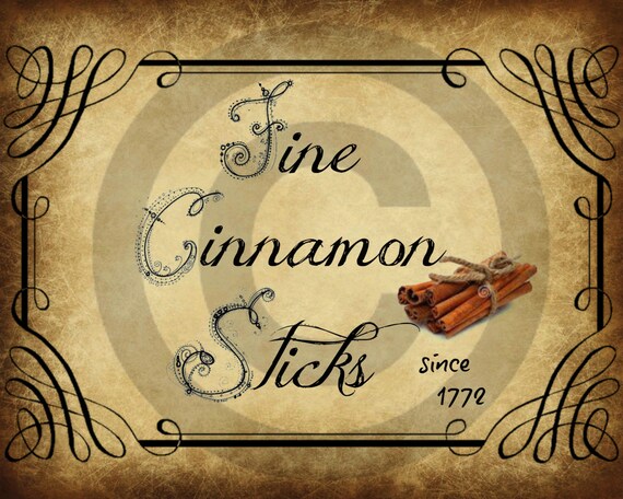 Art Fine Cinnamon Sticks Jar Candle Logo Pantry Label