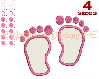 Baby Foot Print Mini Embroidery Design 4 by EmbroideryDesignsFE