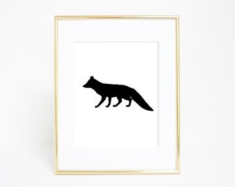 Unique black and white fox related items | Etsy