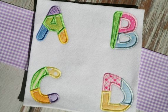 Patches Alphabet Applique Machine Embroidery Designs 4x4 5x7