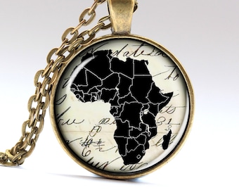 Africa map necklace | Etsy
