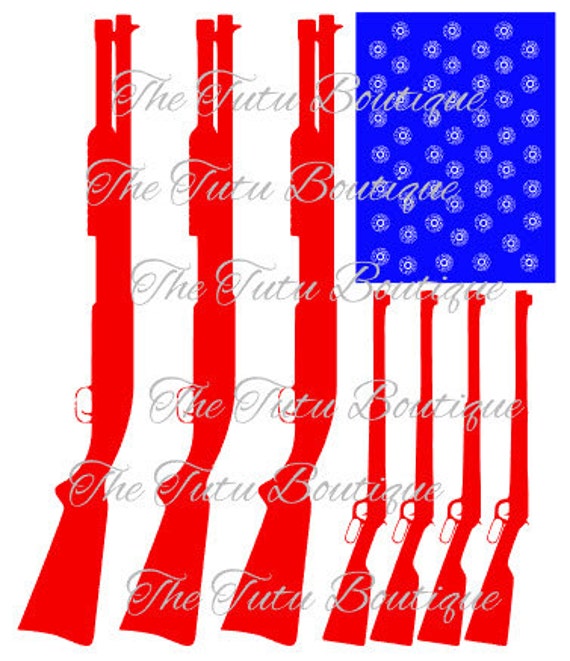 American Flag Guns and Shells 4th of July Merica Instant