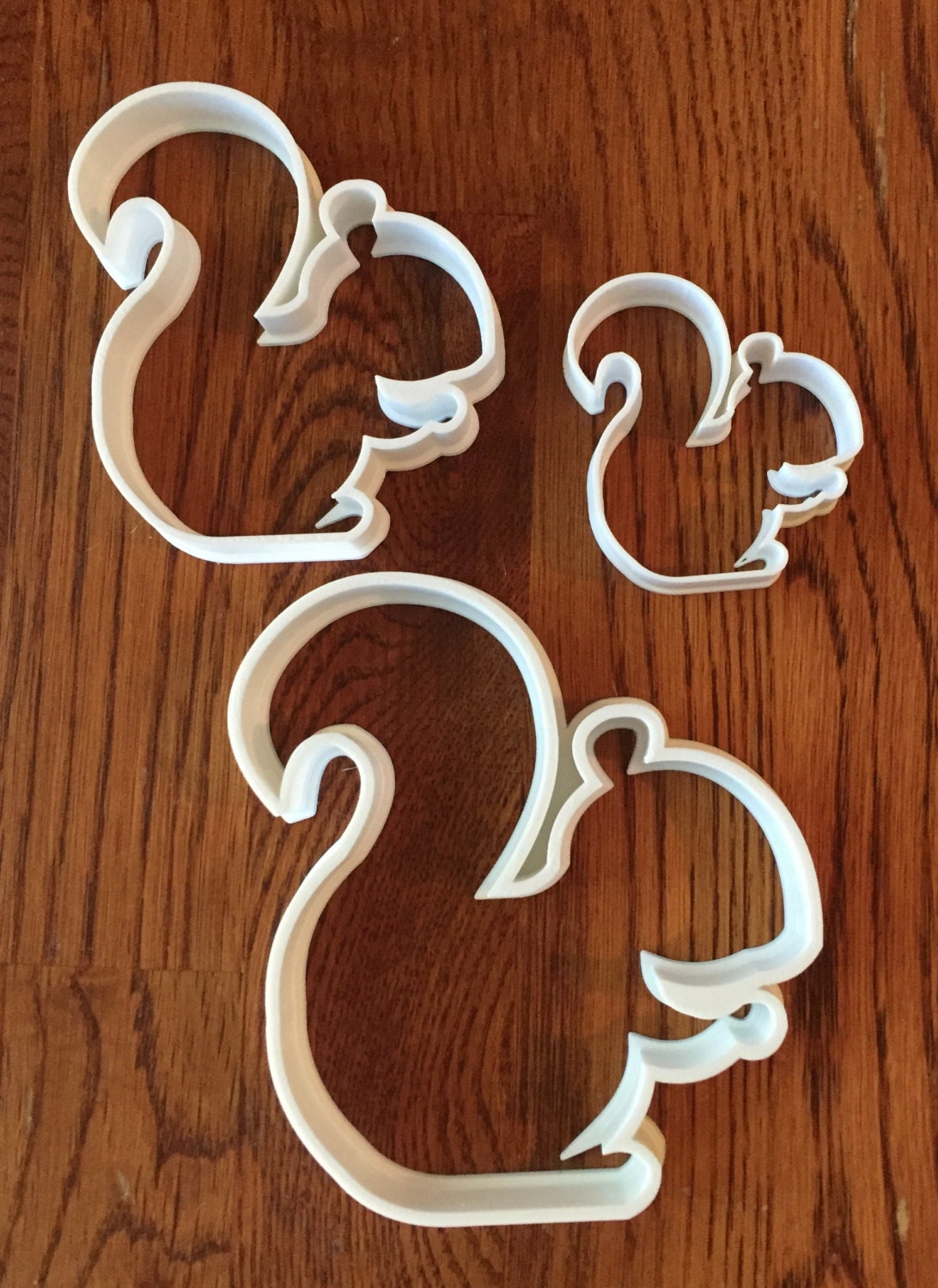 Three Squirrel shaped cookie and fondant cutters 3 4 5