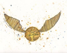 Popular items for golden snitch art on Etsy