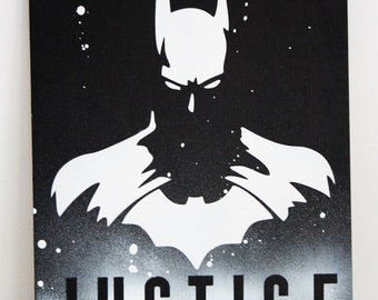 Items similar to Stenciled Batman Print on Etsy