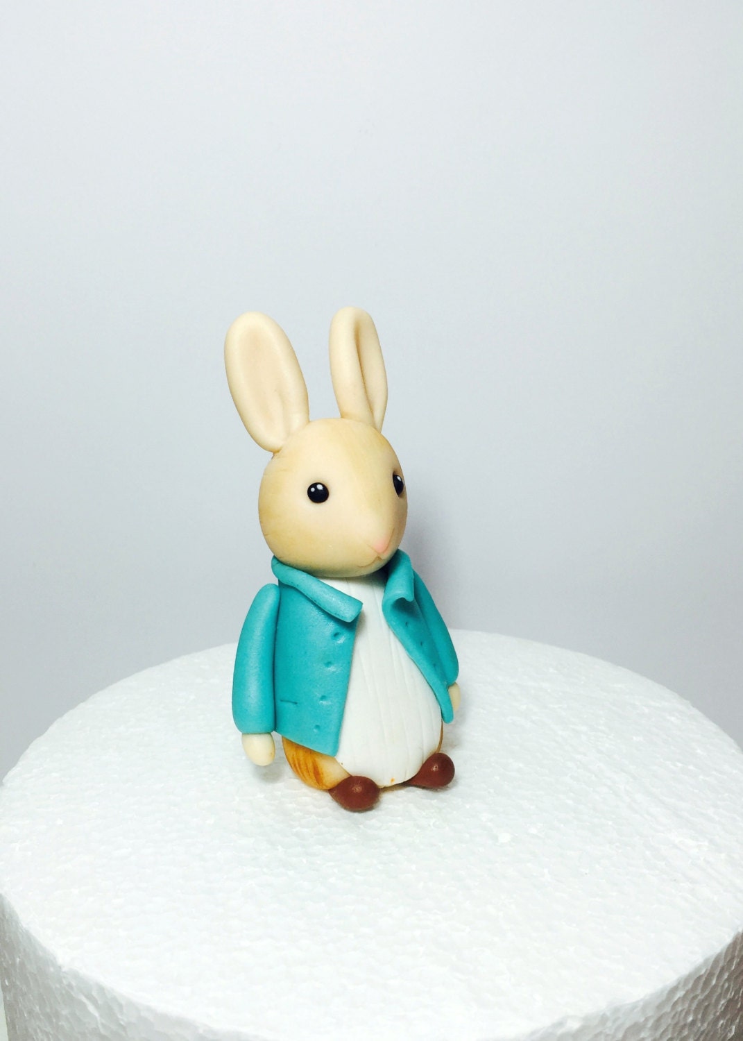 Peter Rabbit fondant cake topper. Bunny fondant cake topper.