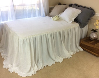 Soft white bedspread off white bedspread by CustomLinensHandmade