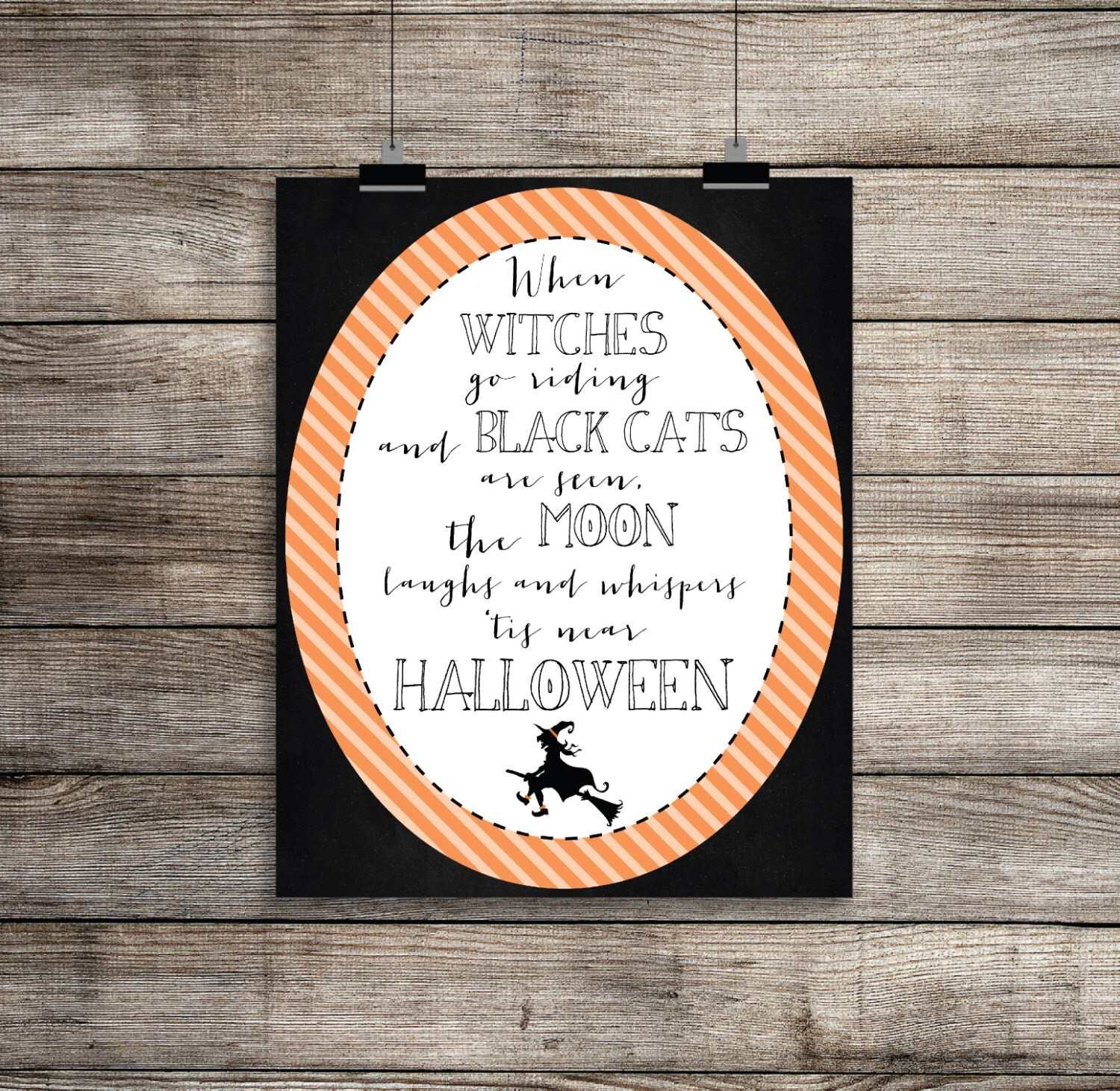 Halloween Witch Poem Print Halloween Wall Decor Printable
