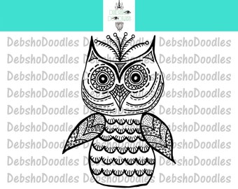 Owl digi | Etsy