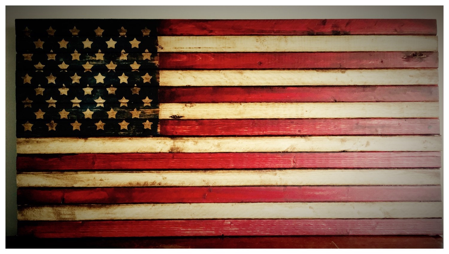 Rustic American Flag American Flag American by woodencrossshop