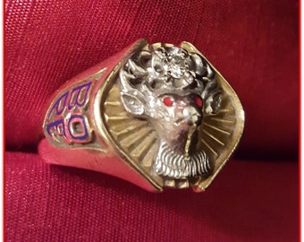 Elk antler ring | Etsy