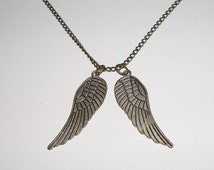 Steampunk Jewelry / Custom Charm / Angel Wings Necklace.