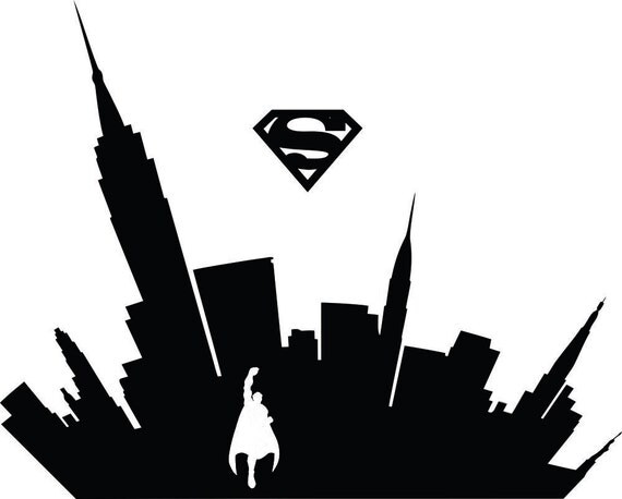 Superman Flying Cityscape silhouette / DC Comics / home / kids