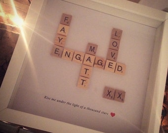 Personalised handmade heart and wording frame by ArtsItsyBitsy