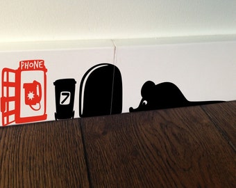 Mouse hole sticker | Etsy
