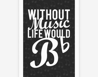 Items similar to Music quote poster: Fill life with music, George Eliot ...