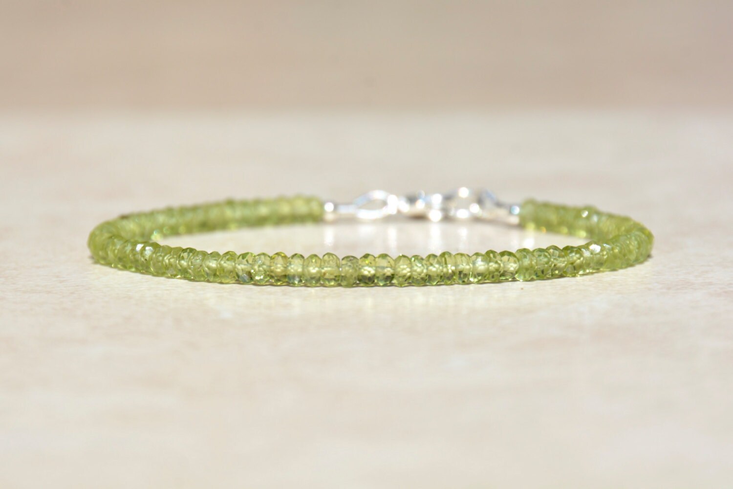 August Birthstone Bracelet Peridot Birthstone Bracelet Green