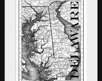 Map of Delaware Old Delaware map reproduction