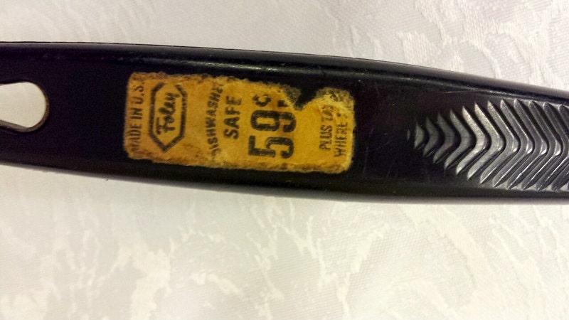 Vintage Metal Foley Slanted Spatula / Black Handle with Price Label ...