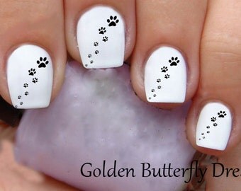 Paw print nails | Etsy