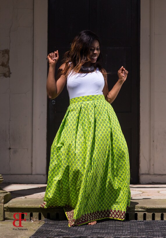 Pleated Skirt Ankara Skirt African Print Skirt By Madkollection