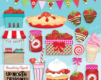 Unique strawberries clipart related items | Etsy