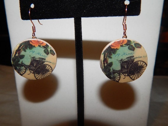 Items similar to Postage Stamp Earrings on Etsy