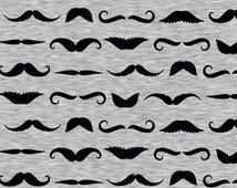 Unique mustache fabrics related items | Etsy