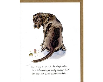 Items similar to Yellow Labrador sends Happy Birthday wishes with this ...