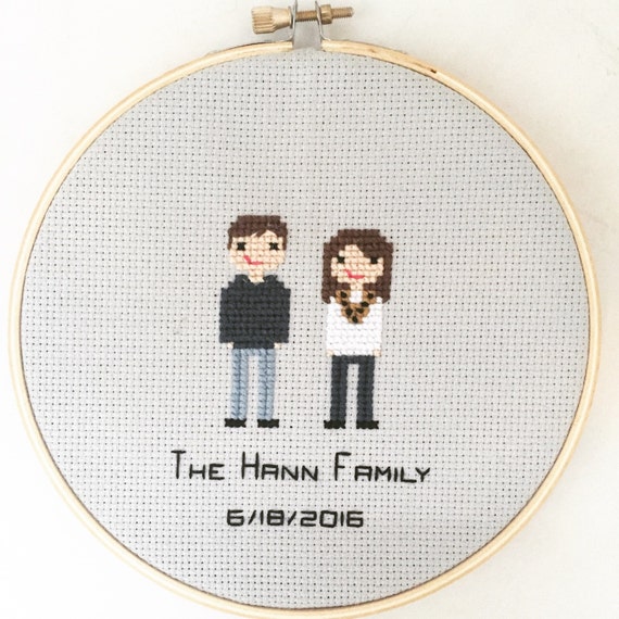 Custom Cross Stitch Personalized Family by TheModestStitchery