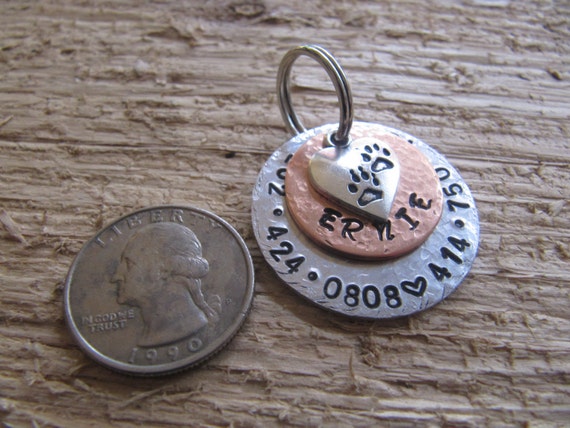 Pet ID tag//dog tag//Tag for large dog//Two phone number pet