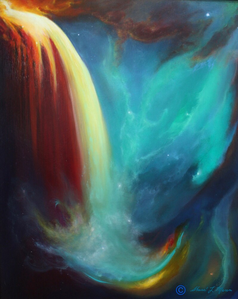 Original Abstract Space Art Outer Space Decor Original