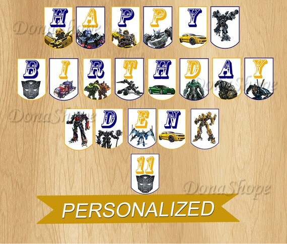 Transformers Birthday Banner Transformers Banner by DonaShope