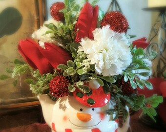 Snowman flower pot | Etsy