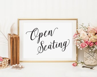 Open seating sign | Etsy