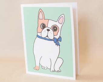 White and Grey Puppy Baby Puppy Card Dog Card by MadeByDianaLou