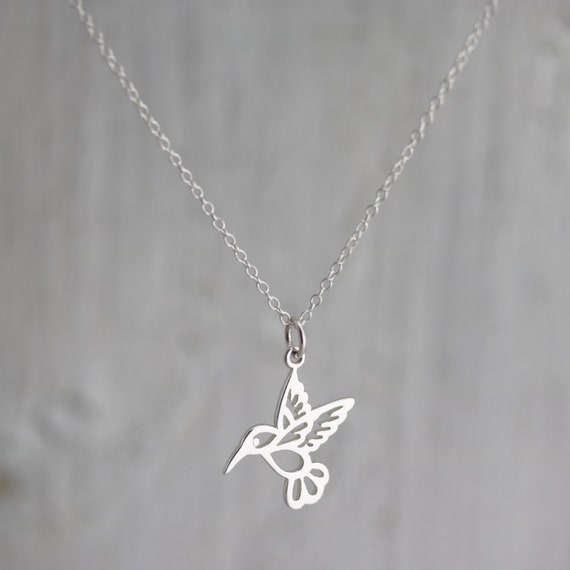 Hummingbird Necklace Sterling Silver Hummingbird Necklace