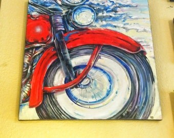 Motorcycle painting | Etsy
