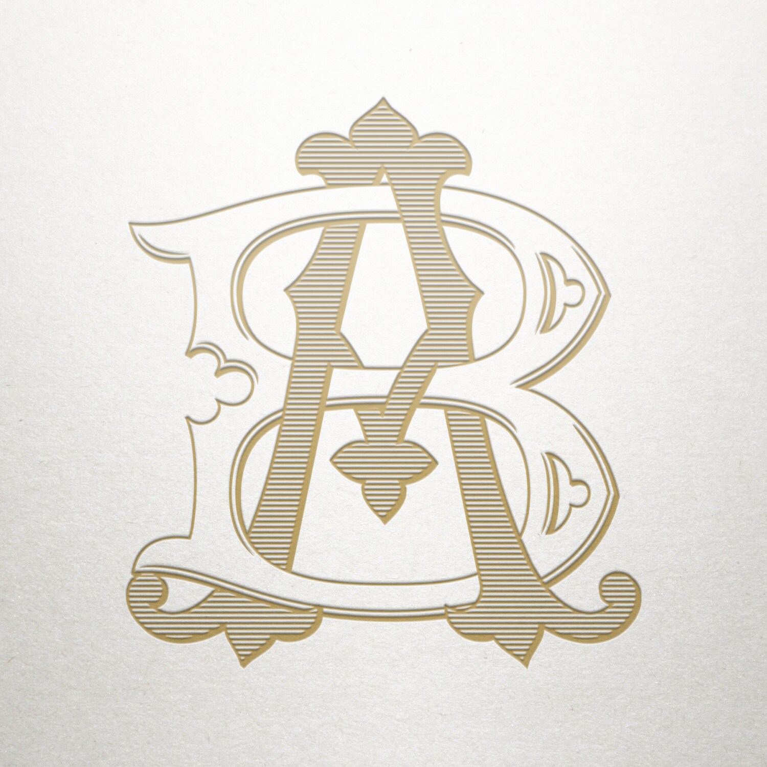 Custom Vintage Monogram AB BA Vintage Monogram Digital