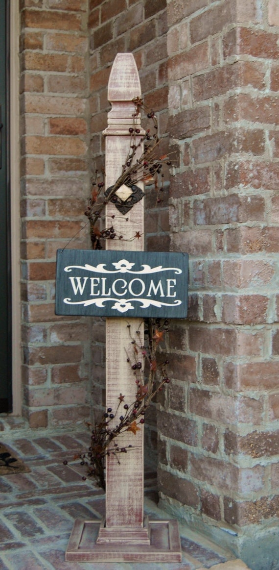 Items similar to Rustic Sign Post, Rustic Porch Post, Wood Rustic Sign ...