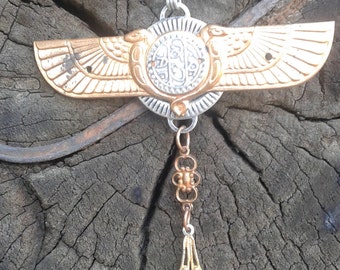 Items similar to Isis Necklace - Winged Isis Pendant, Ancient Egyptian ...