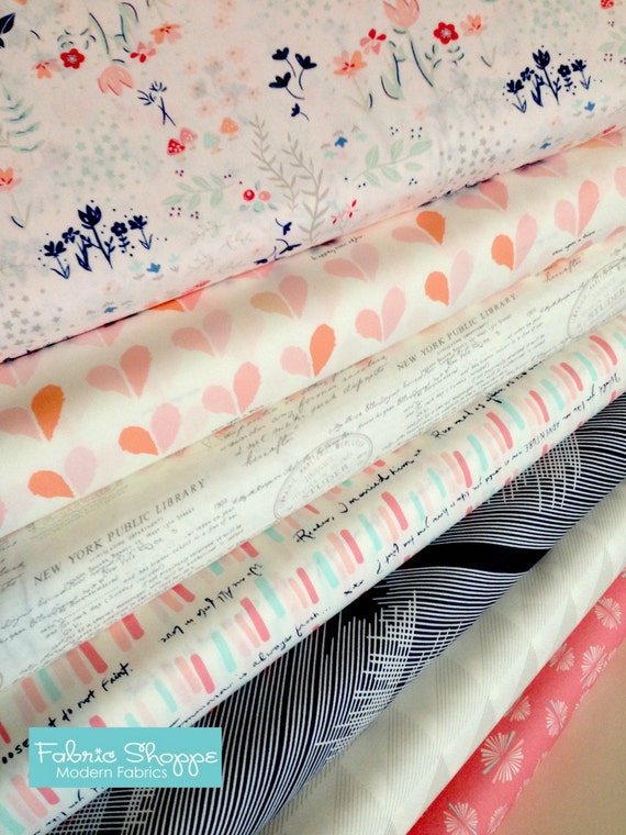 Paperie fabric bundle of 7 by Amy Sinibaldi for Art Gallery