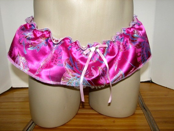 Shiny Wet Look Oriental Sparkle Dress Up Sissy Panties Open