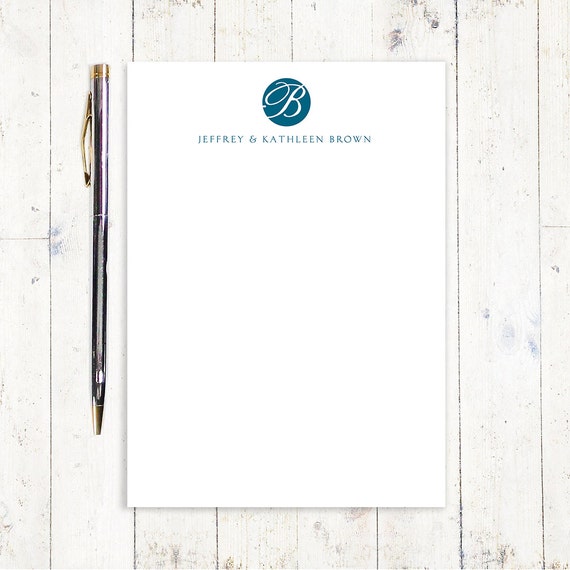 personalized notePAD ROUND SCRIPT MONOGRAM by naomilynn on Etsy